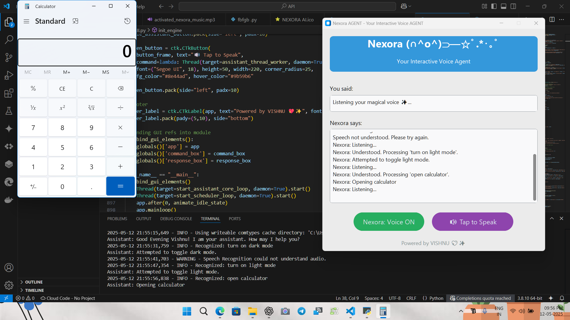 Vishnu's Portfolio | CSE’28 @ JIT | Building Terax AI